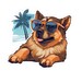 Beach Dog Sticker, Beach Sticker, Sunset Sticker, Summer, Dog Sticker ...
