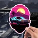 1980's Synthwave Retro Car in Sunset Sticker, 1980's Retro Car Sticker ...
