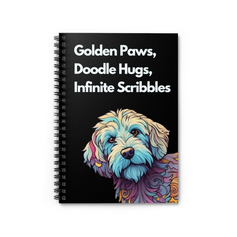 Retro Vintage Vibes: Colorful Goldendoodle Spiral Notebook for Groovy ...