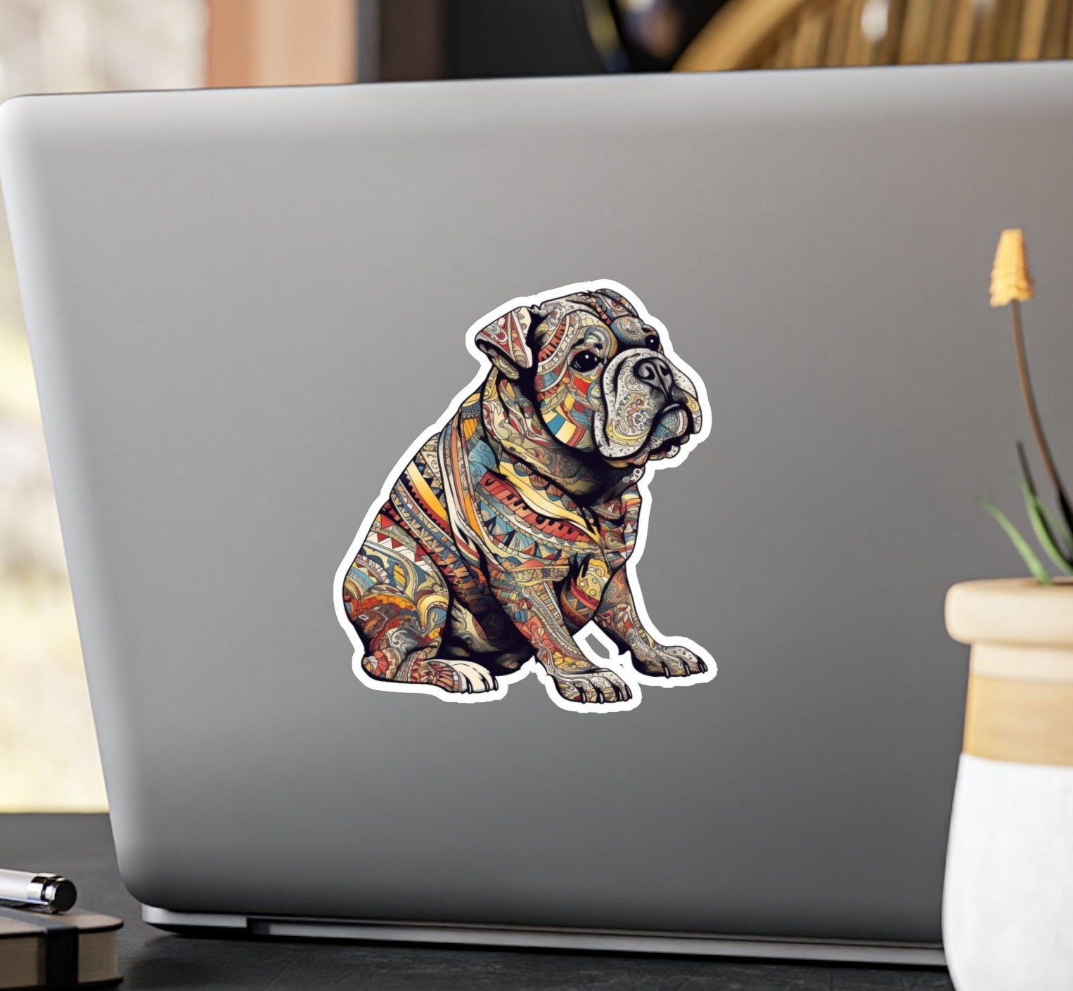 Colorful Bulldog Sticker Bulldog Decal Waterproof Bulldog - Etsy