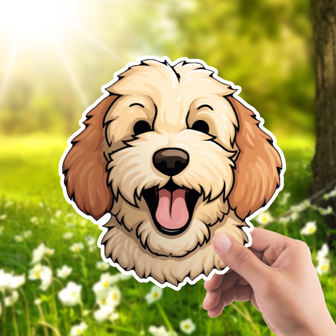 Golden Doodle Kiss-cut Vinyl Decal, Doodle Sticker, Laptop Sticker ...