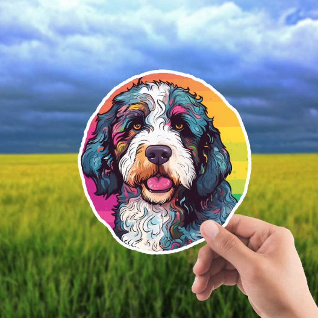 Cute Colorful Brenedoodle Sticker, Doodle Sticker, Dog Sticker - Etsy