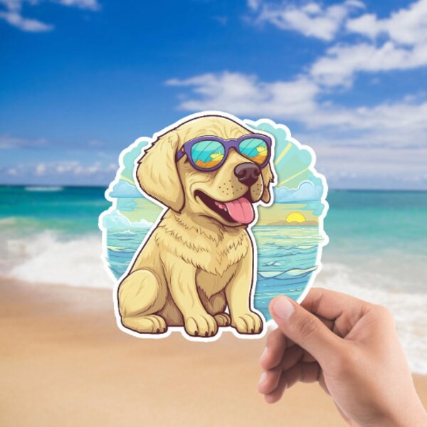 Yellow Lab and Beach - Etsy