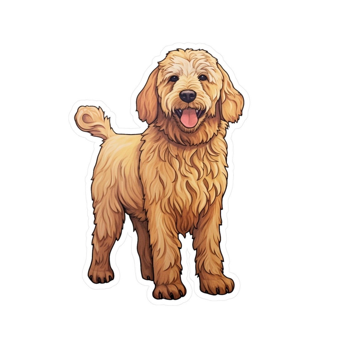 Cute Golden Doodle Sticker, Golden Doodle Decal, Doodle Sticker ...