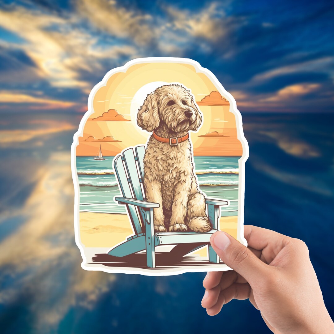 Beach Doodle Sticker, Beach Sticker, Sunset Sticker, Summer, Dog ...