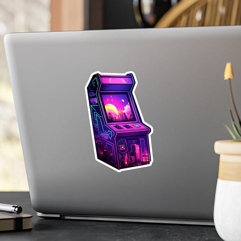 Arcade Game Sticker 1980's Synthwave Sticker 1980's - Etsy