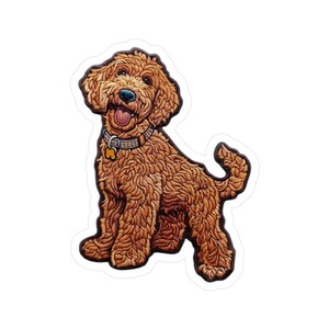 Embroidery-inspired Goldendoodle STICKER, Dog Lover Gift - Etsy