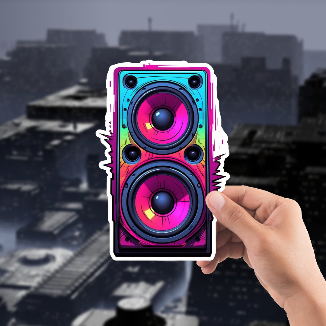 1980's Synthwave Retro Speaker Sticker, 1980's Retro Speaker Sticker ...
