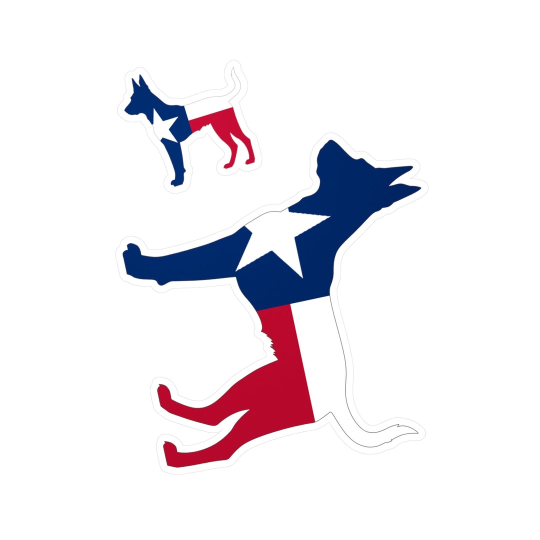 Texas Flag Belgian Malinois Silhouette Sticker, Texas Dog Silhouette ...