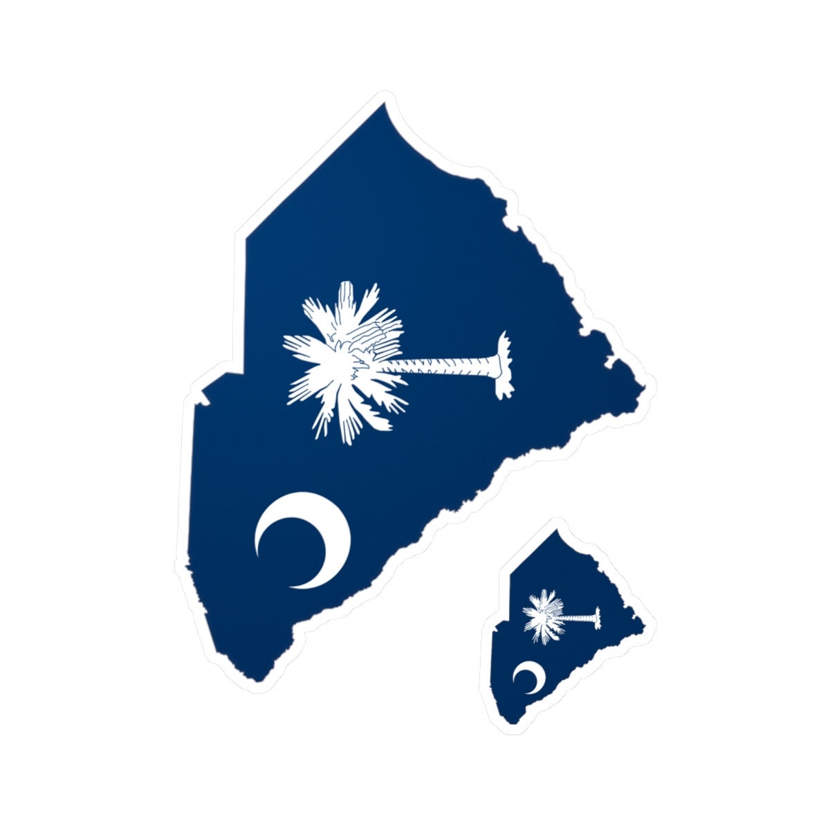 South Carolina Flag State Sticker, South Carolina Flag Sticker, SC ...