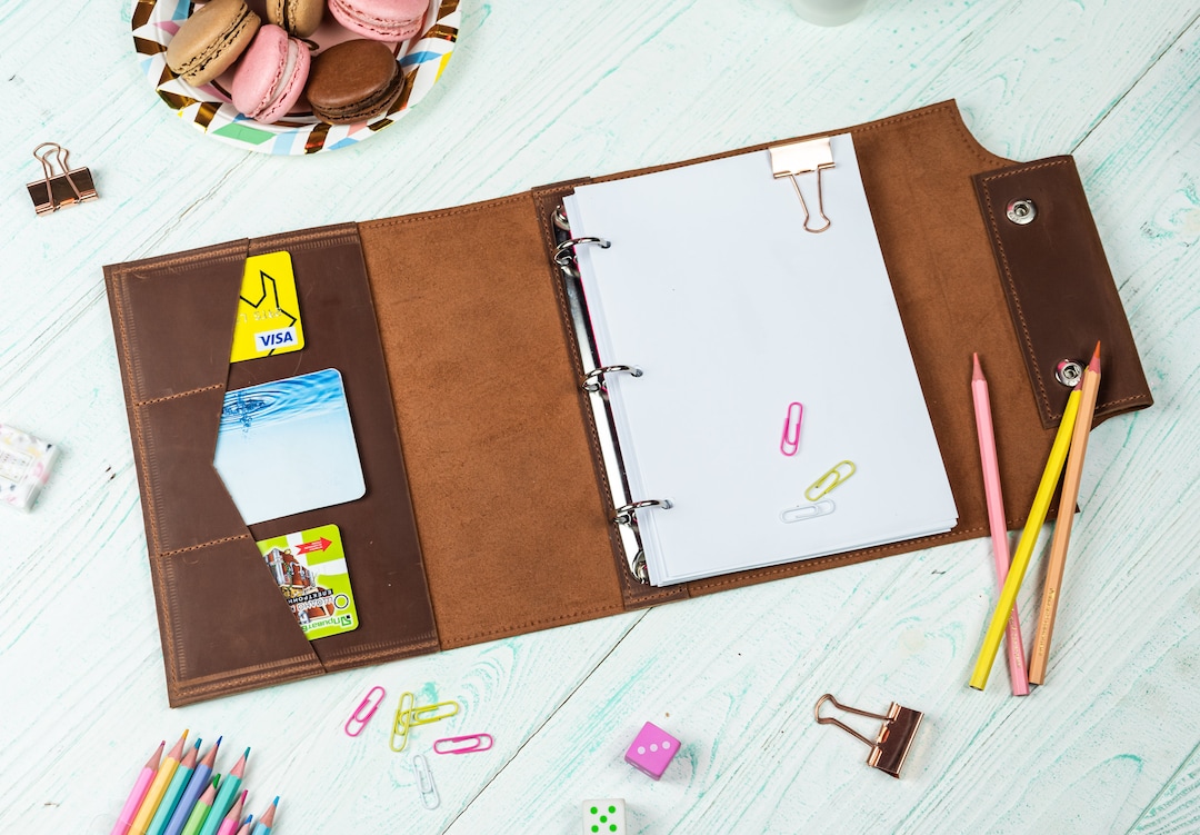 Leather Ring Binder, Binder Cover, Ring Binder, Personalized Leather ...