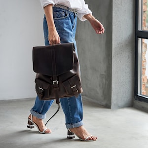 Unisex Leather Backpack, Minimal Backpack, Mini Backpack Purse, Unisex ...