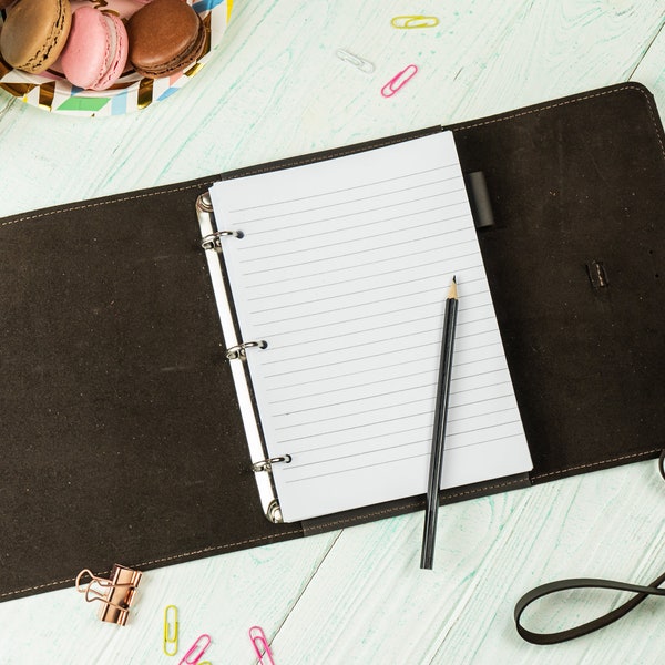 Leather Refillable Journal A5 Ring Binder - Etsy