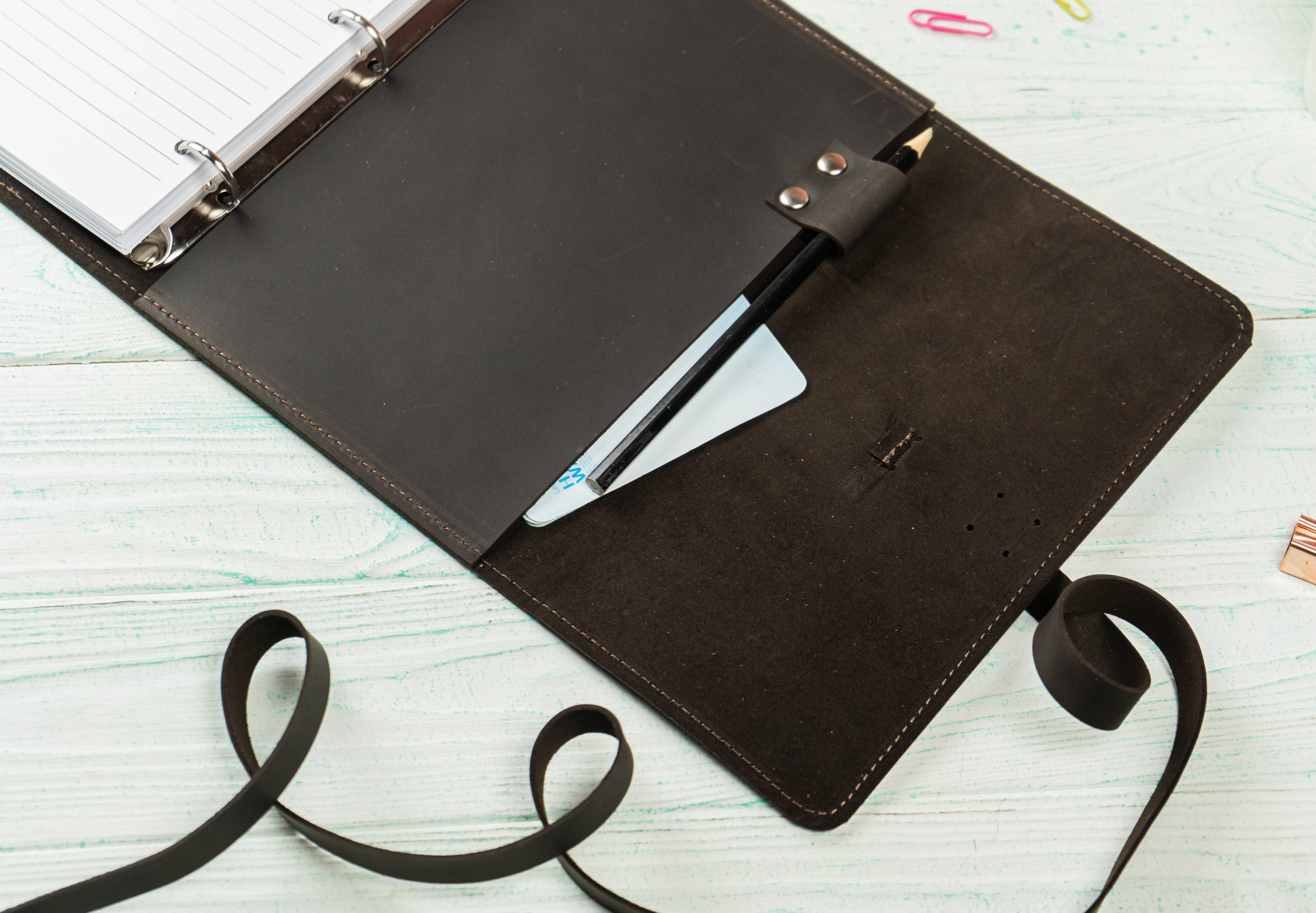 Leather Ring Binder Cover, 6 Ring Organizer, A5 Agenda Cover ...