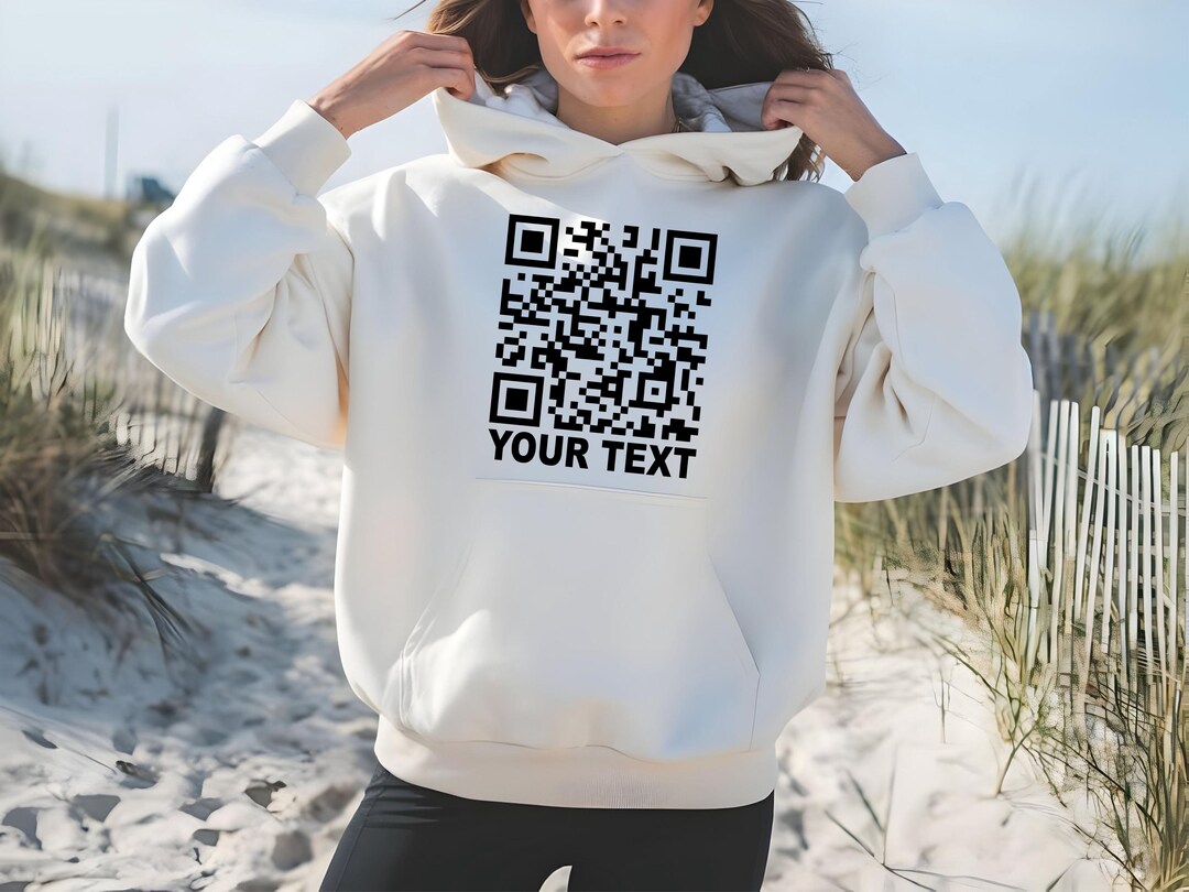 Custom QR Code Hoodie, Custom QR Code Scanner, Funny Gift, Birthday ...