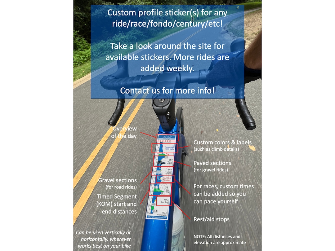 CUSTOM Profile Sticker for Your Ride or Race - Etsy
