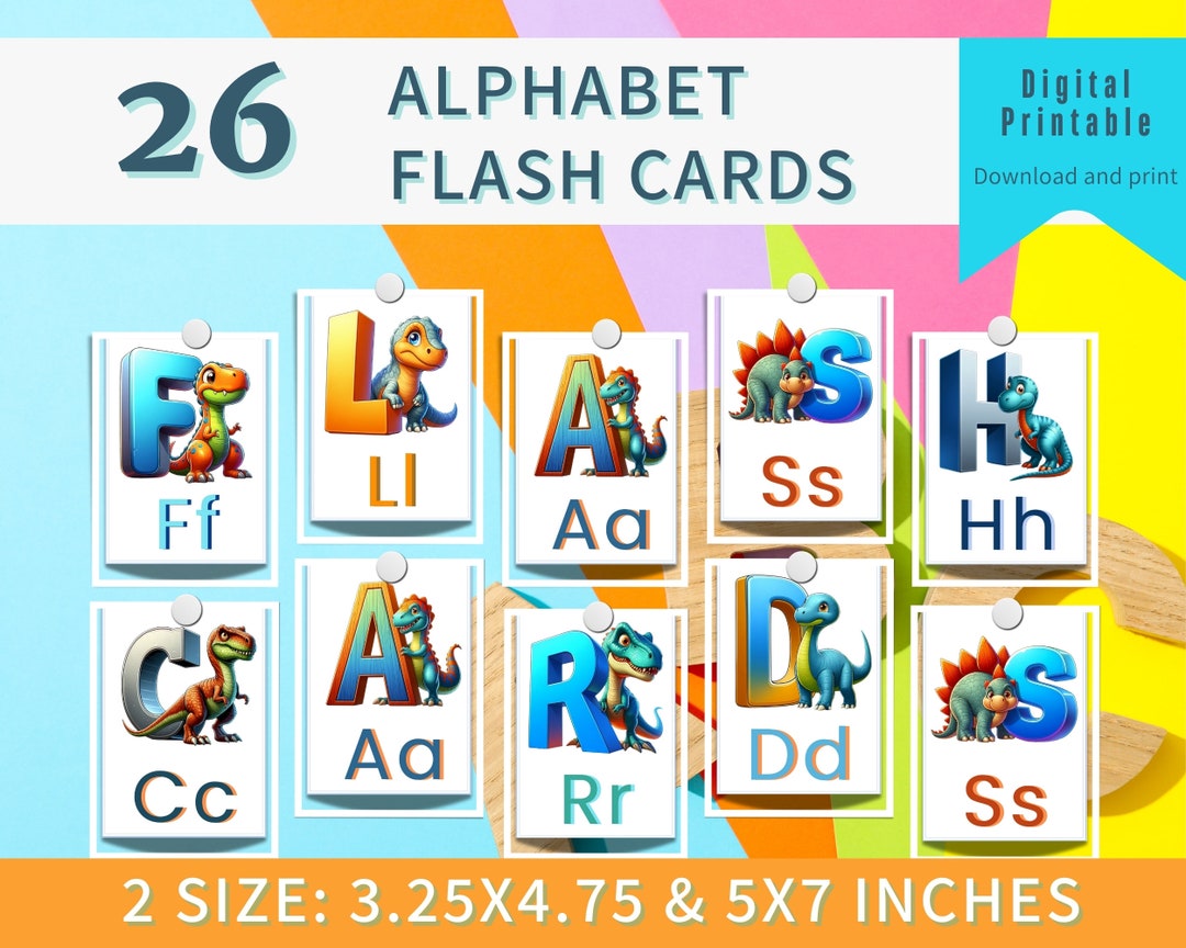26 ABC Flash Cards, Educational Cards, A-Z Cards Alphabet Flash Cards ...