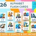 26 ABC Flash Cards, Educational Cards, A-Z Cards Alphabet Flash Cards ...