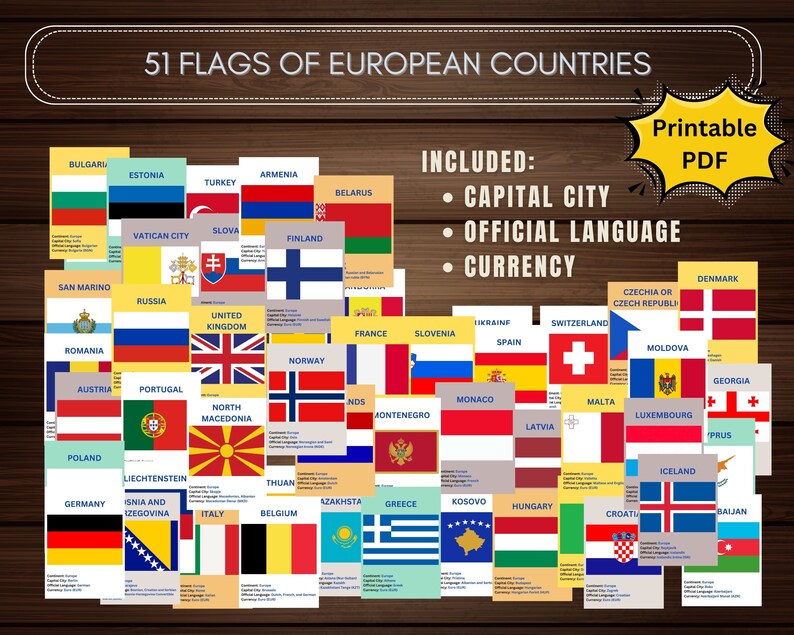 Flags of 203 Countries, Flags Flashcards, World's Flags, Educational ...