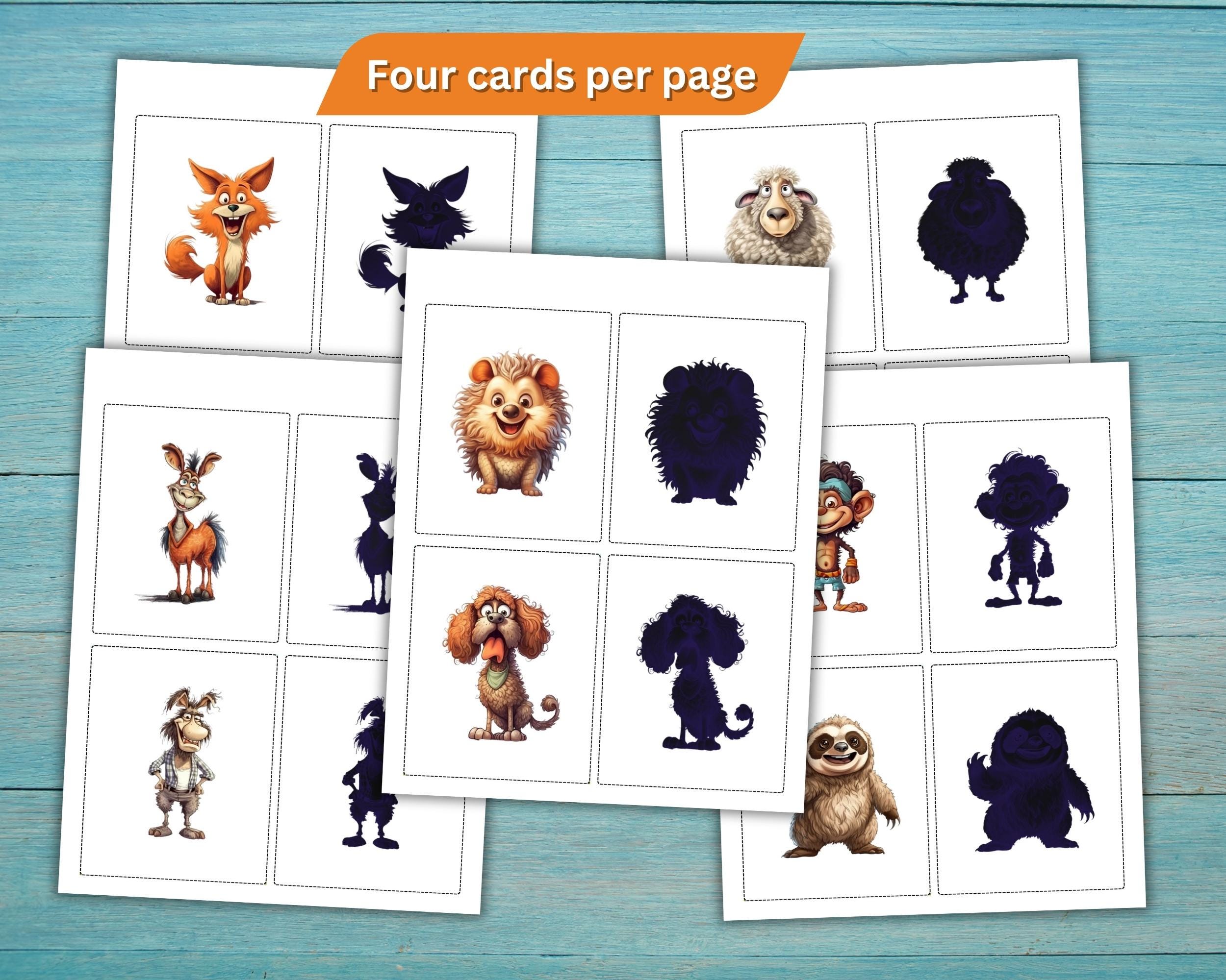Shadow Matching, Matching Game Template, Matching Game Cards, Preschool ...