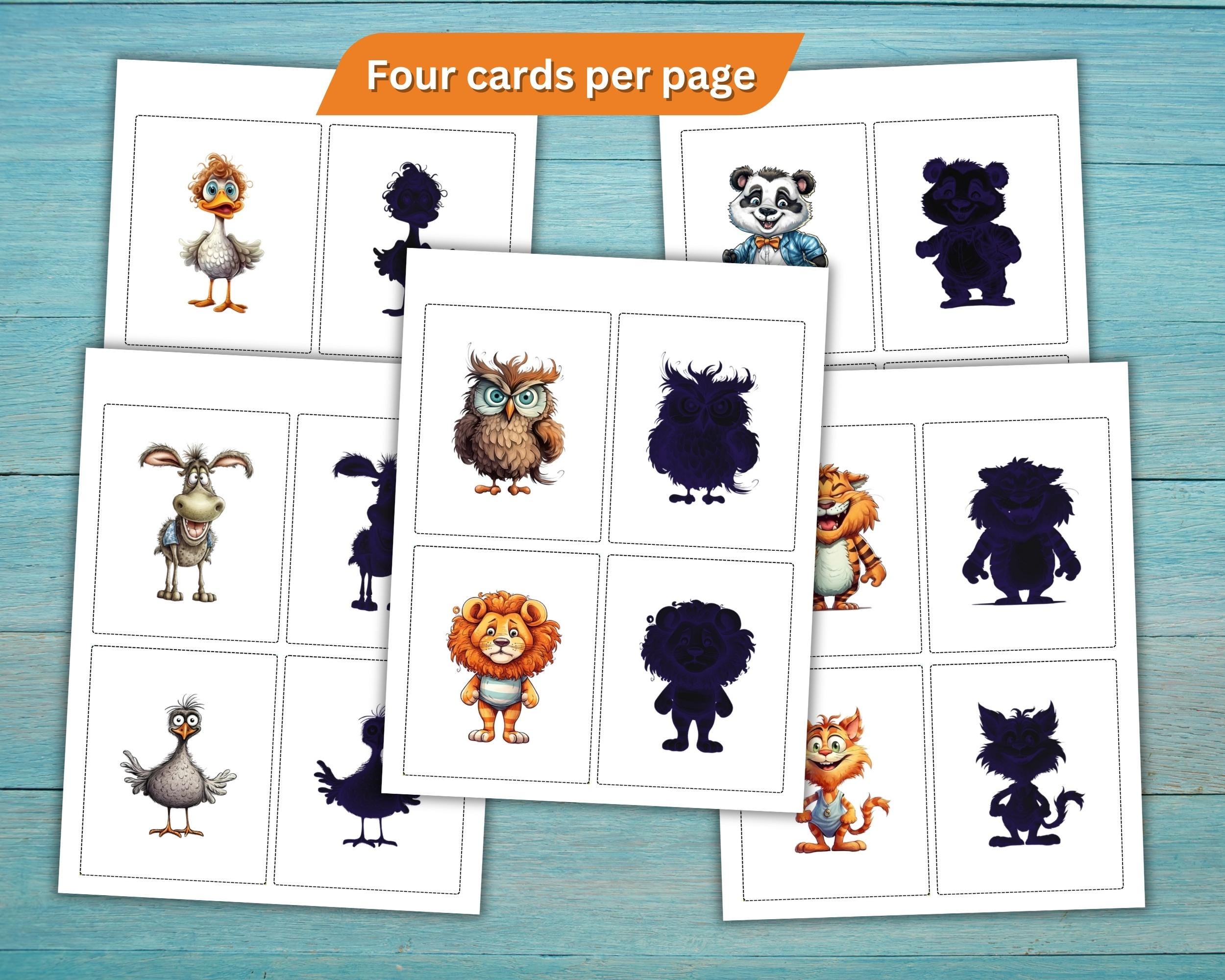 Shadow Matching, Matching Game Template, Matching Game Cards, Preschool ...
