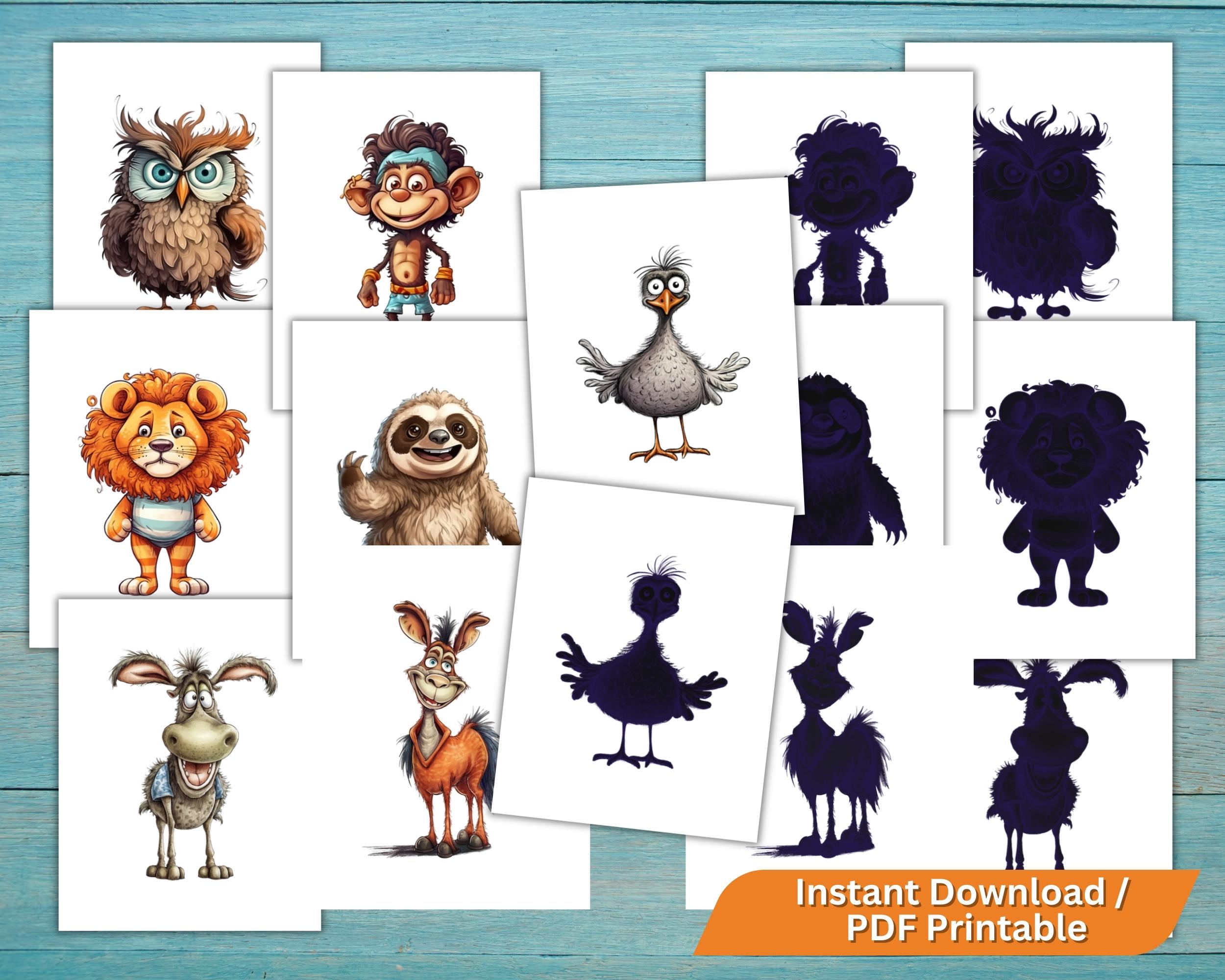 Shadow Matching, Matching Game Template, Matching Game Cards, Preschool ...