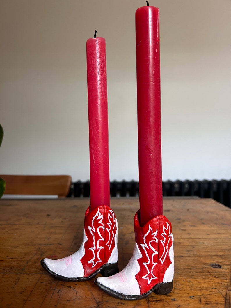 Cowboy Boot Candle Holders / Table Accessory - Etsy