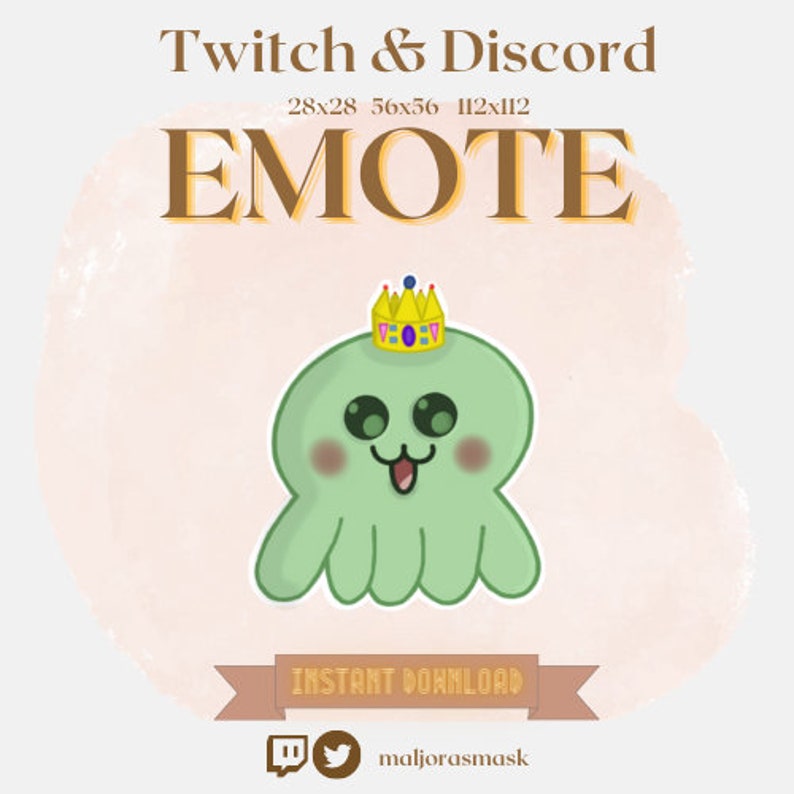 King Octopus | Twitch Emote | Youtube Emote | Discord Emote | Community ...
