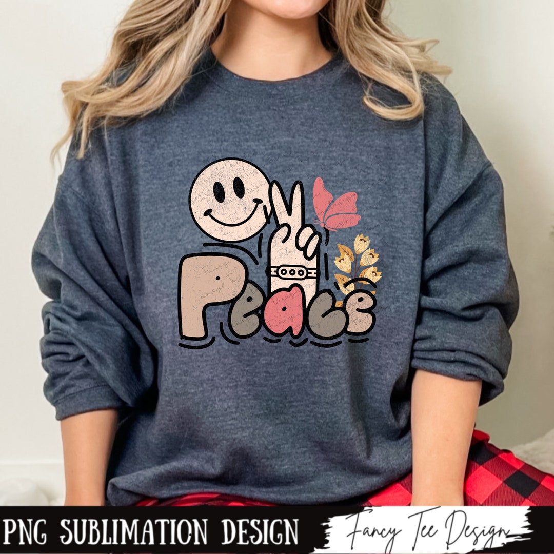 Peace Smiley Face PNG, Boho Christian Sublimation Design, Instant ...
