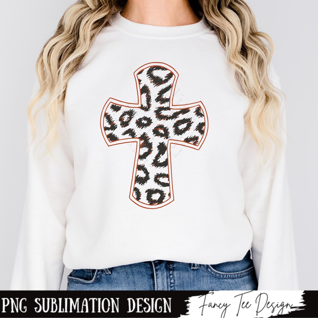 Leopard Print Cross SVG PNG, Christian Religious Cross Sublimation ...