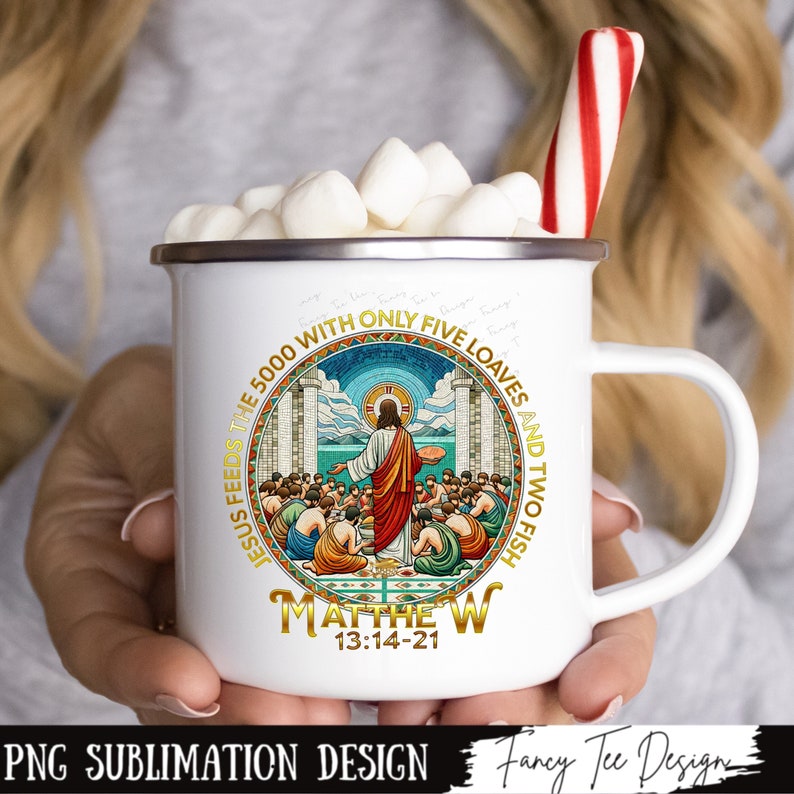Jesus Feeds the 5000 PNG Sublimation, Christian PNG Designs, Faith PNG ...