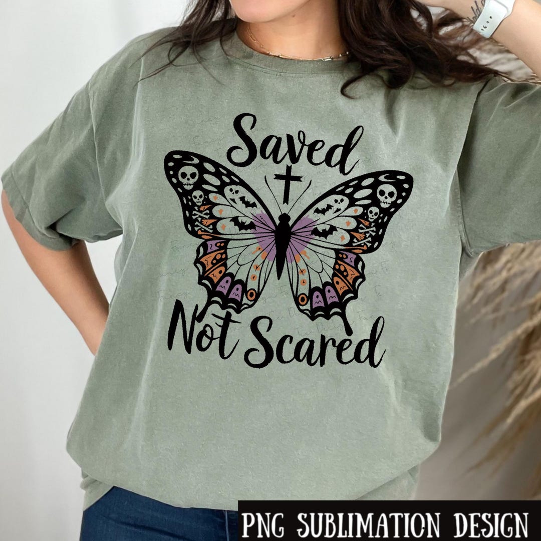 Halloween Butterfly PNG, Saved Not Scared, Christian Halloween PNG ...