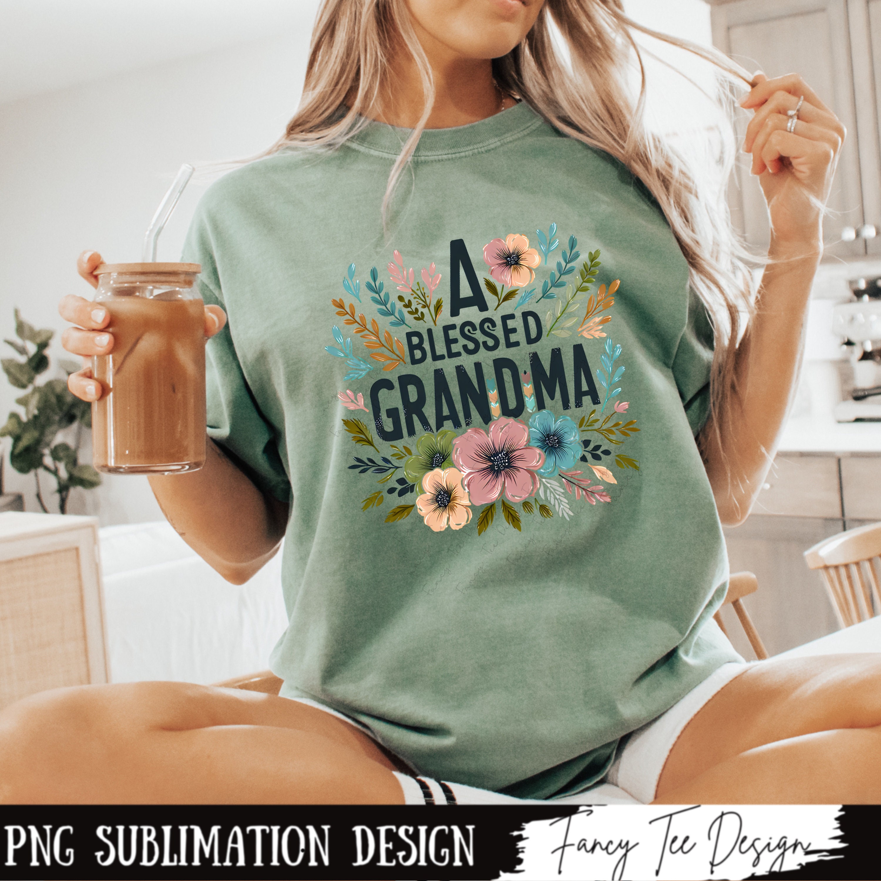 A Blessed Grandma Christian PNG Sublimation Design, Mothers Day PNG ...
