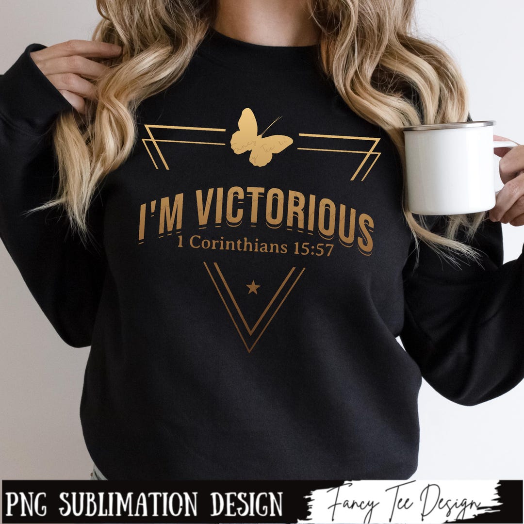 I'm Victorious PNG Sublimation Design, Retro Christian PNG, Instant ...