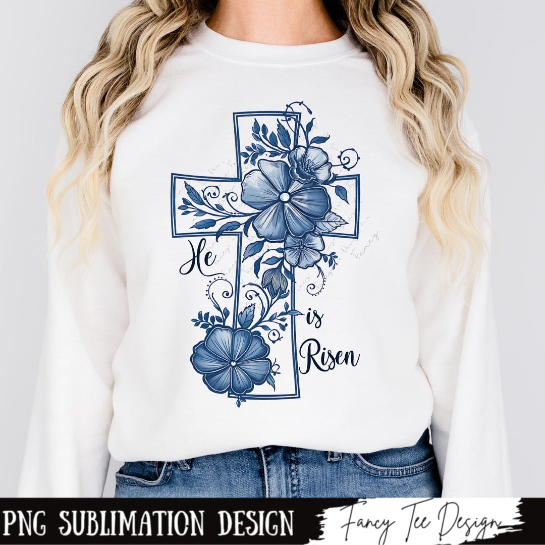 Easter Christian PNG DUO, He is Risen, He Took the Nails for Me, Floral ...