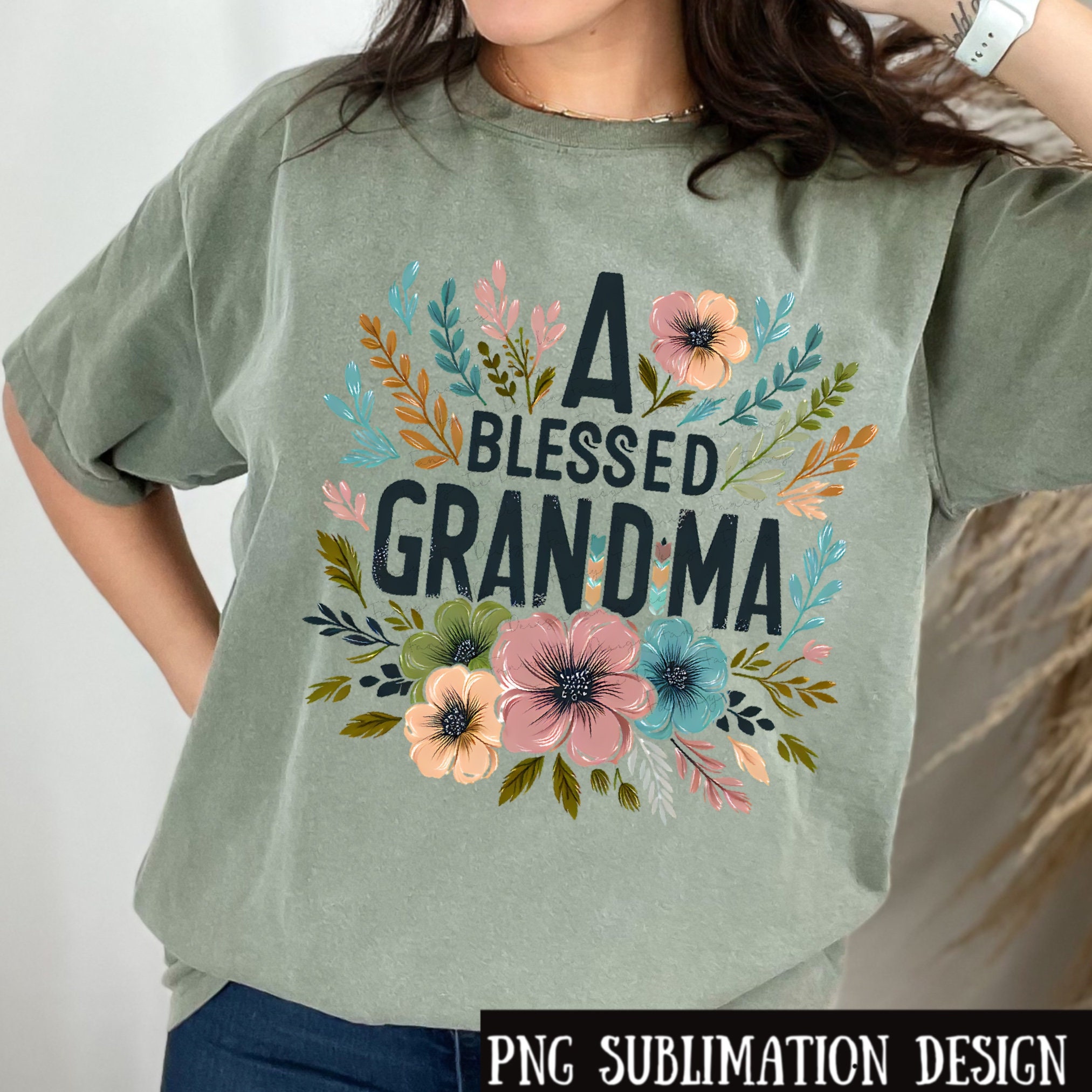 A Blessed Grandma Christian PNG Sublimation Design, Mothers Day PNG ...