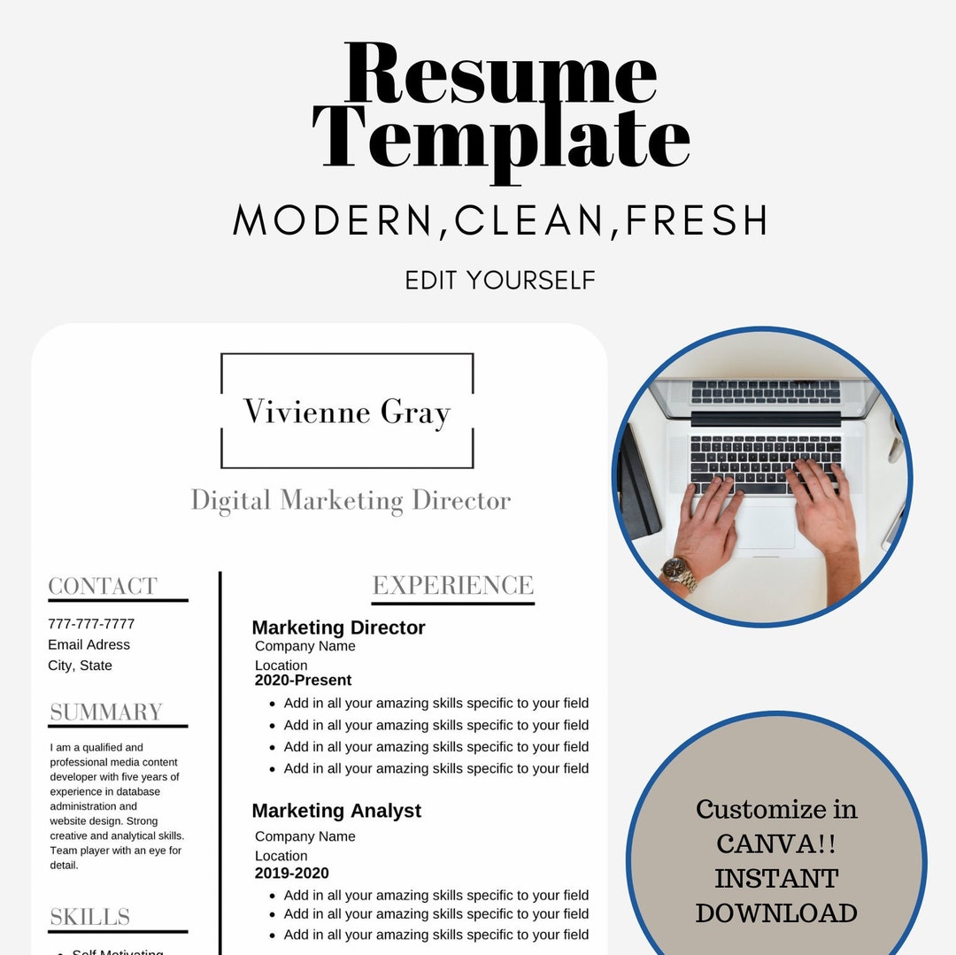 Resume Template - Etsy