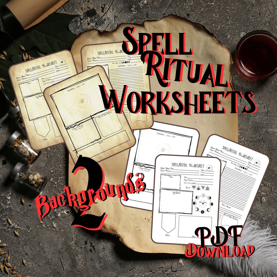 Spell/ritual Worksheets - Etsy