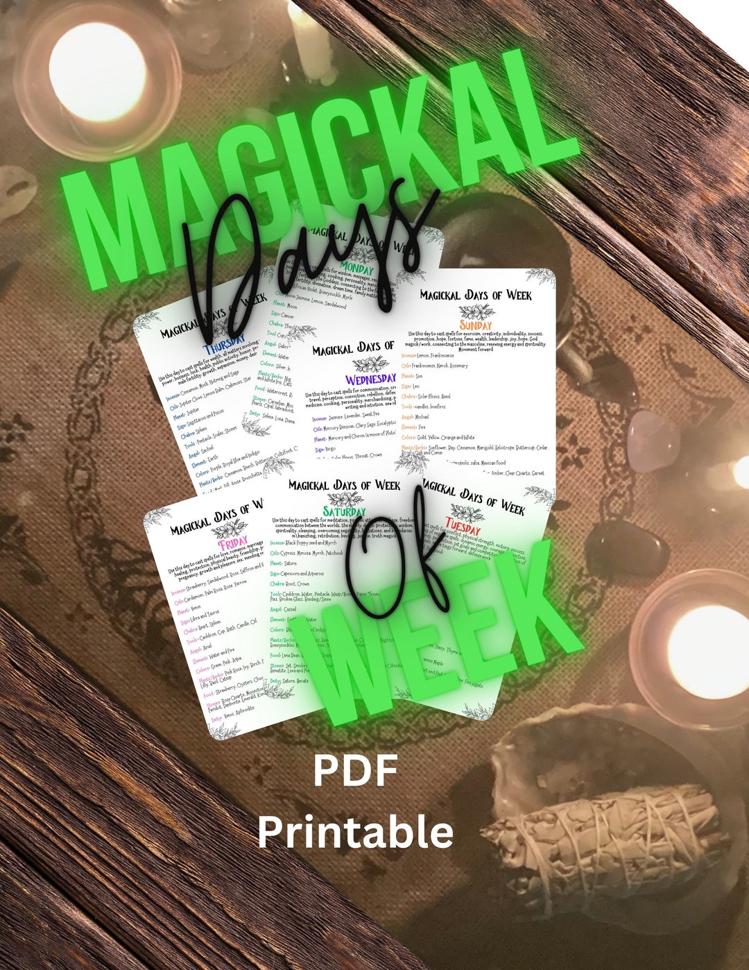 Magickal Days of Week - Etsy