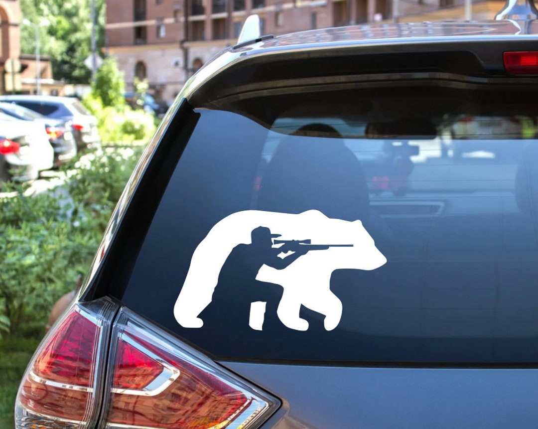 Bear Hunter Premium Vinyl Decal - Etsy