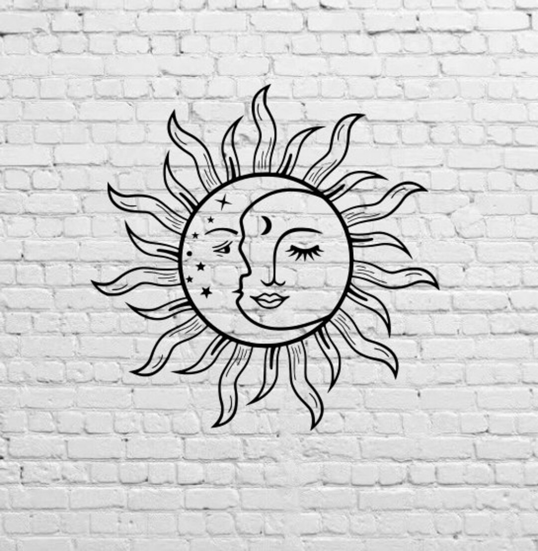 Sun and Moon Graphic Design for Cutting Machines SVG, DXF, & PNG - Etsy