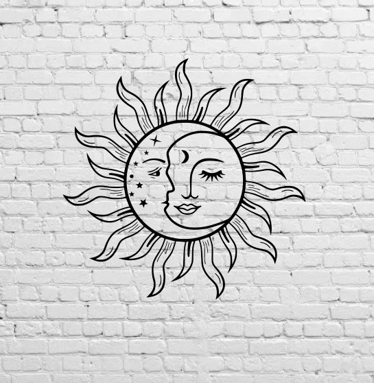 Sun and Moon Graphic Design for Cutting Machines SVG, DXF, & PNG - Etsy