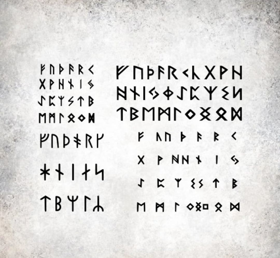 Runic Font Elder and Younger Futhark Runes Graphic Design for Cutting ...
