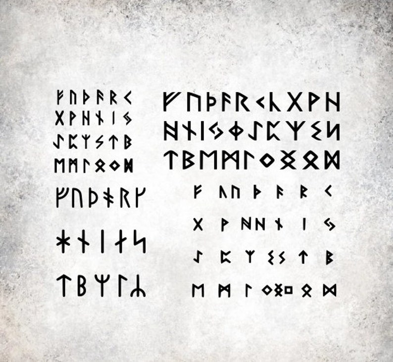 Runic Font Elder and Younger Futhark Runes Graphic Design for Cutting ...