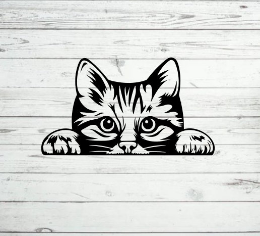 Peeking Cat Graphic Design for Cutting Machines SVG, DXF, & PNG - Etsy