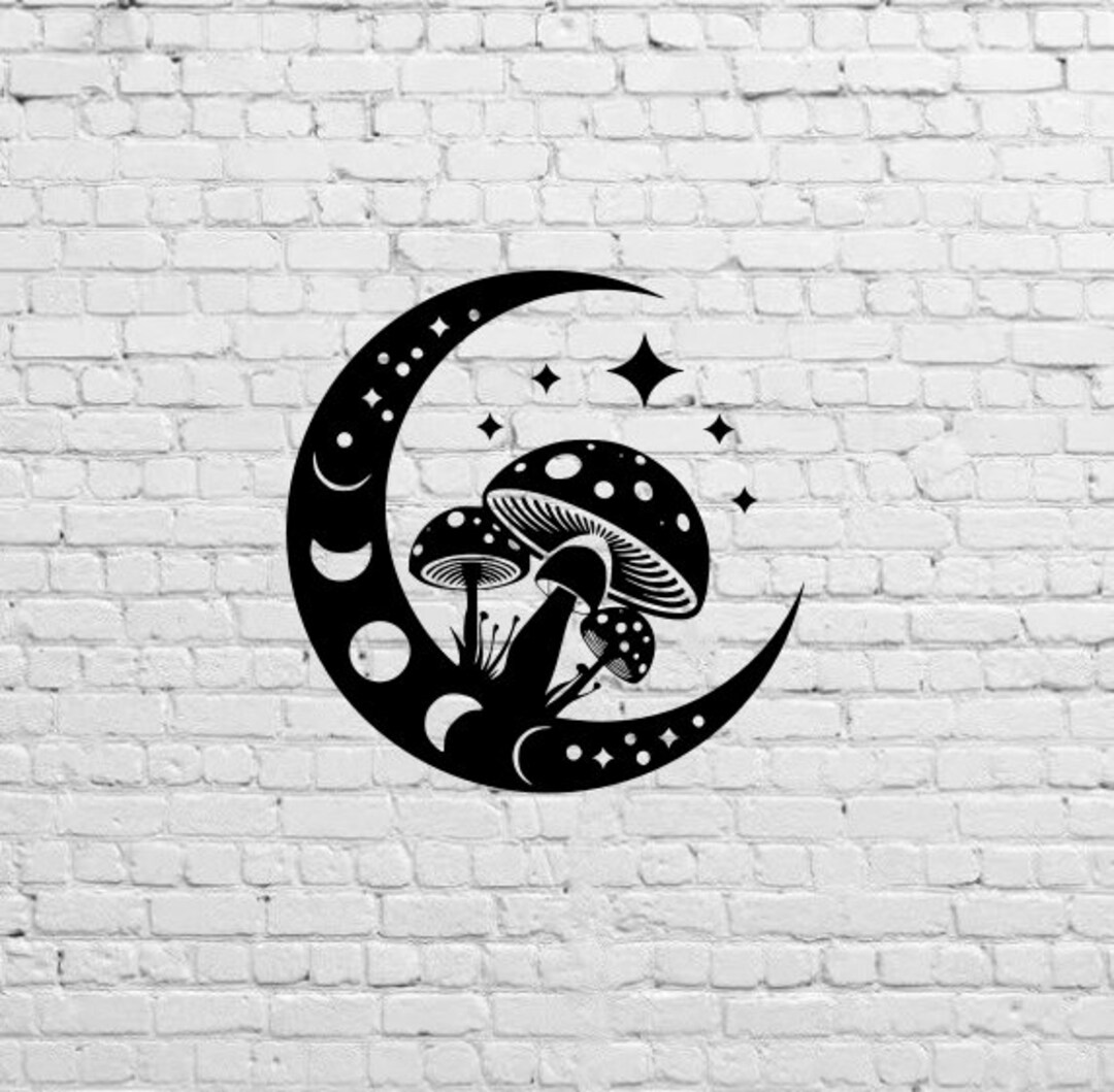 Moon Phase Mushrooms Graphic Design for Cutting Machines SVG, DXF ...