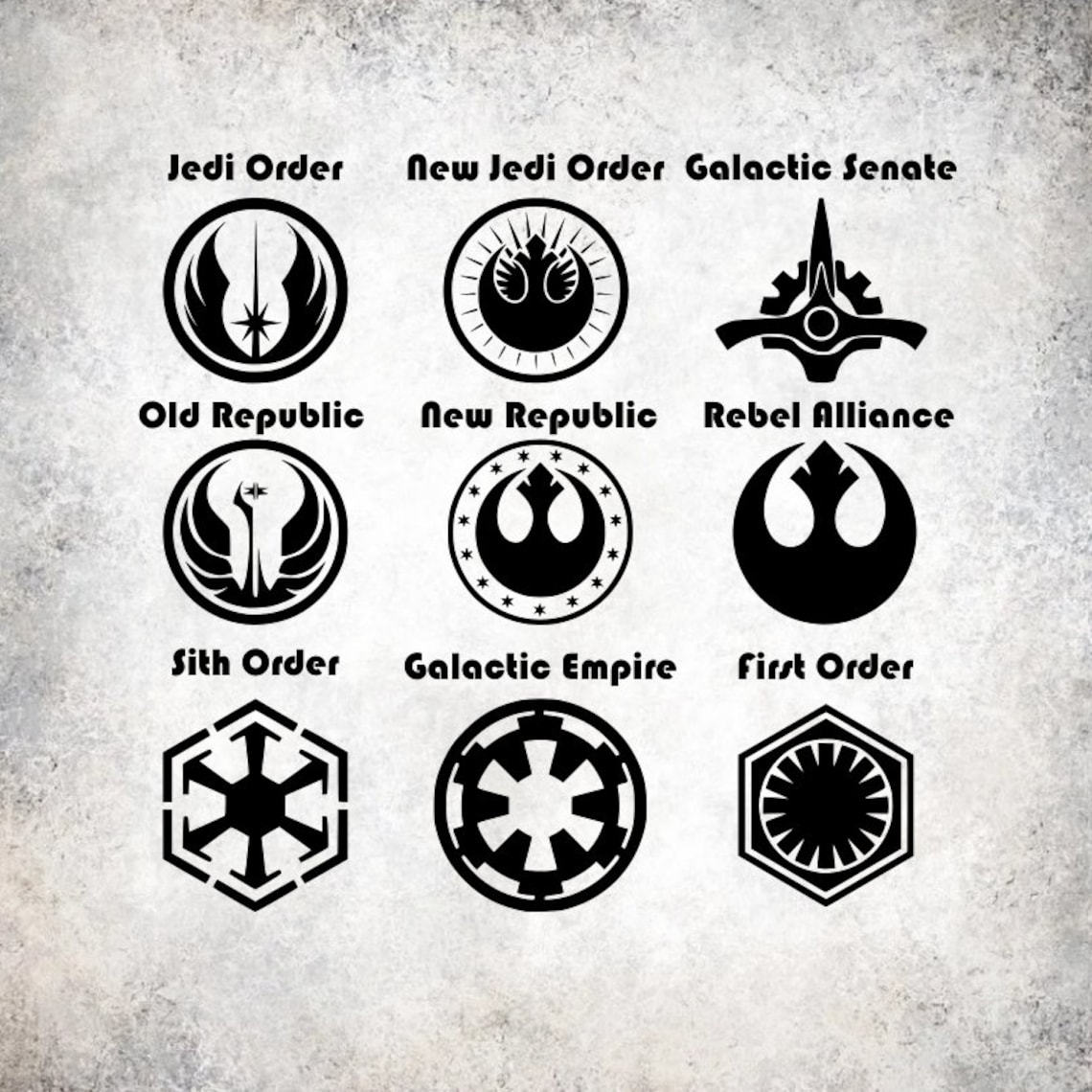 Layered Star Wars Faction Logo Graphic Designs for Cutting Machines SVG ...