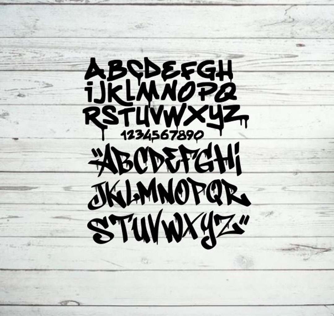Layered Graffiti Font Graphic Design for Cutting Machines SVG, DXF ...