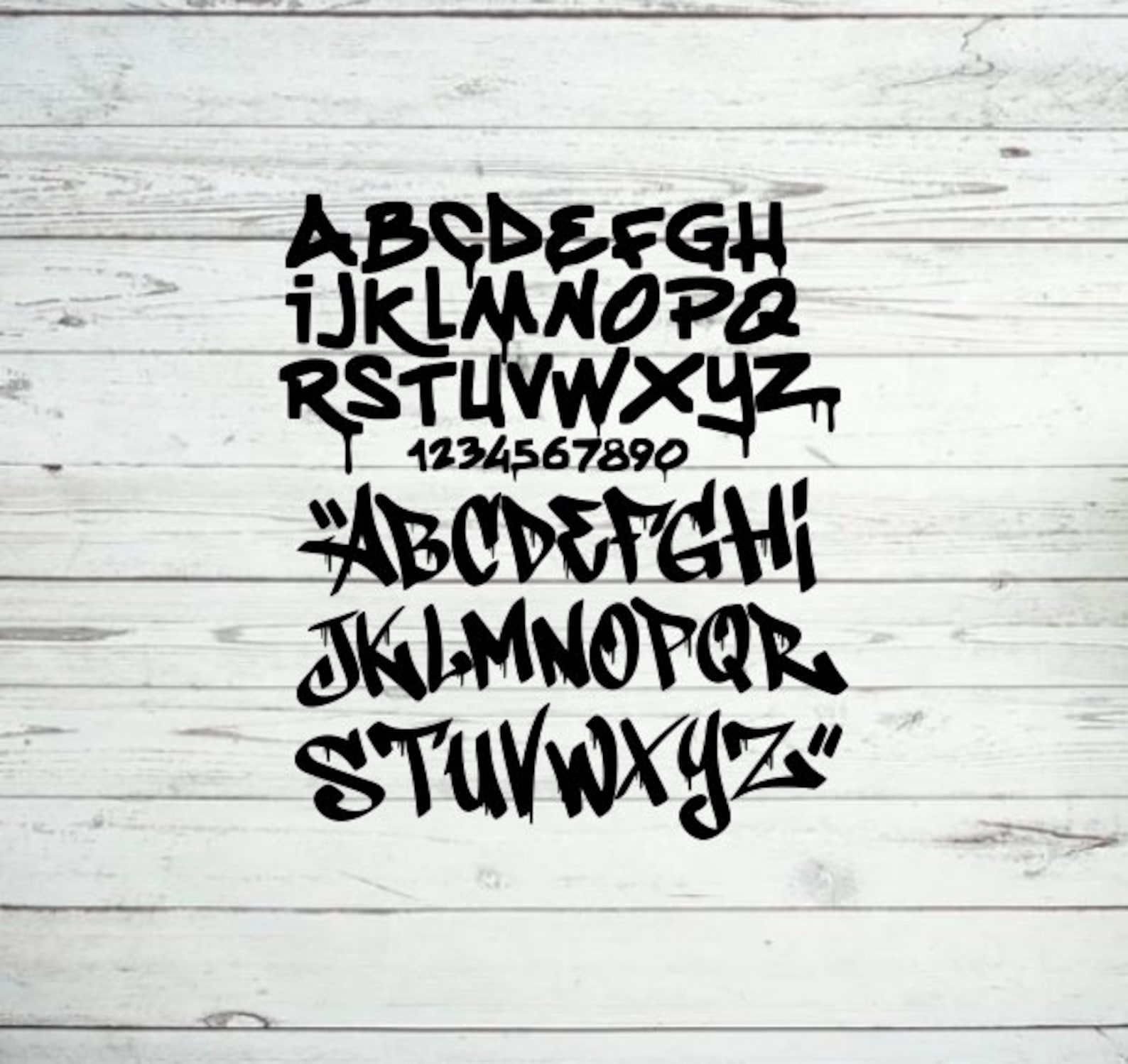 Layered Graffiti Font Graphic Design for Cutting Machines SVG, DXF ...