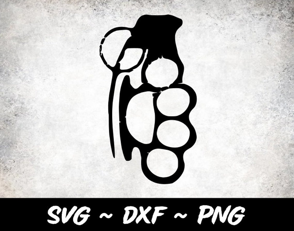 Brass Knuckle Hand Grenade Graphic Design for Cutting Machines SVG, DXF ...